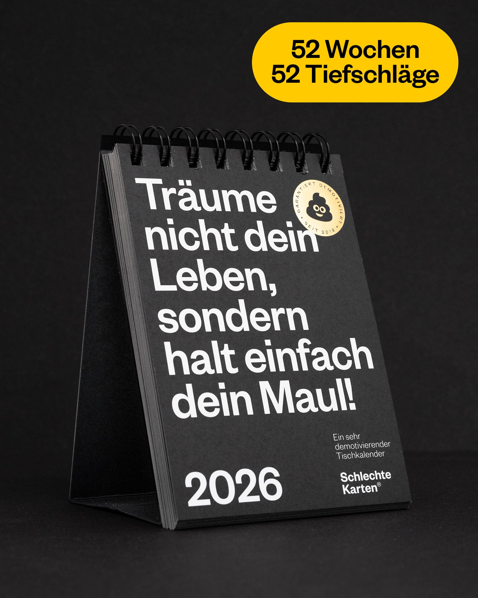 Demotivierender Tischkalender 2026 – 52 Wochen – Scheitern mit Stil ...